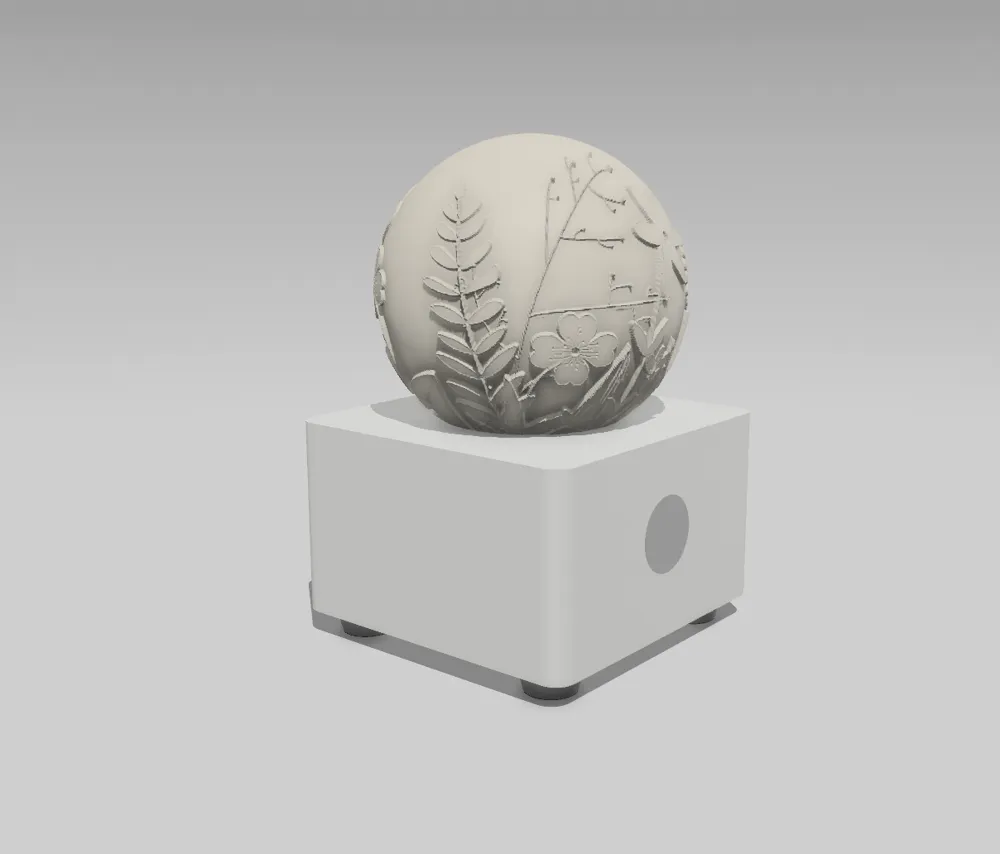Plant Relief Sphere Night Lamp by goodnessforest - MakerWorld