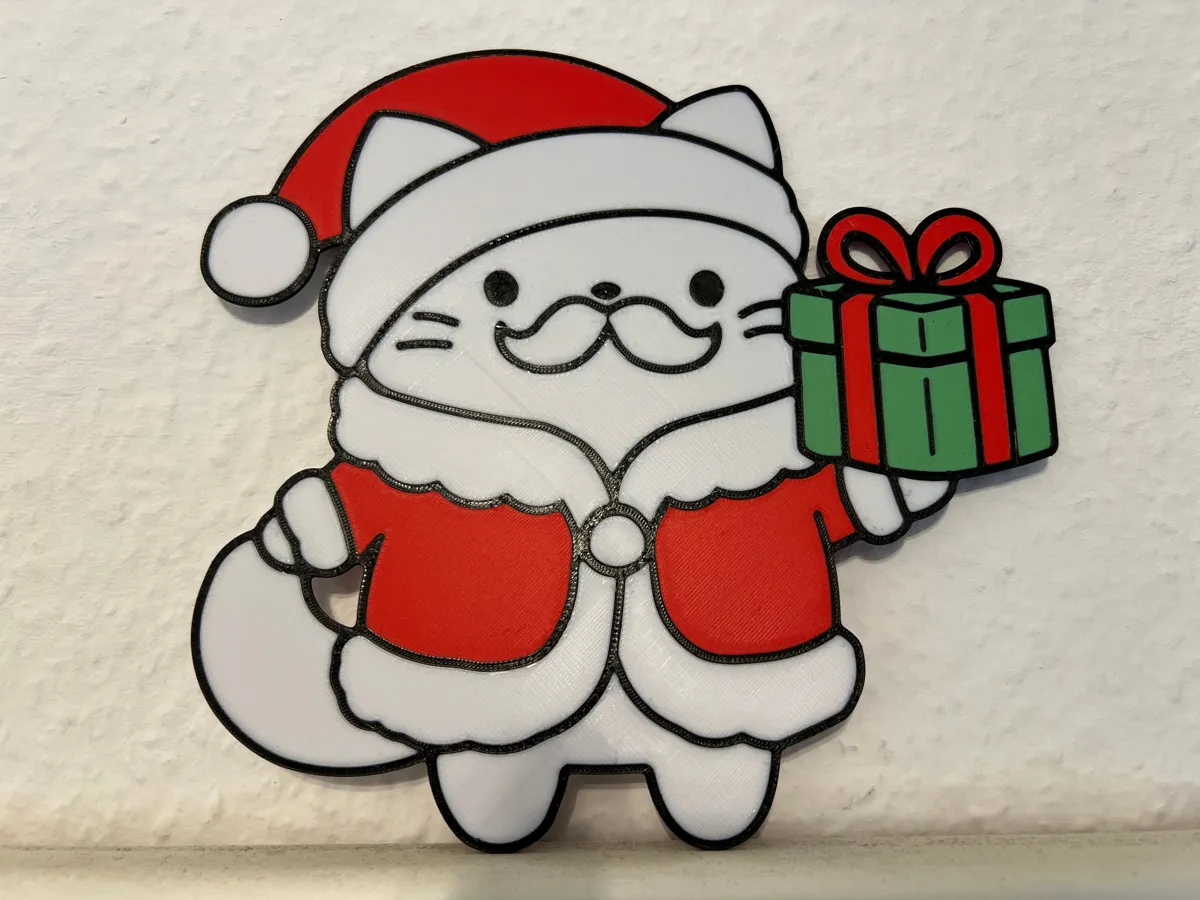 Weihnachtskatzen-Dekor von Santa Paws – Kostenloses 3D-Druckmodell ...