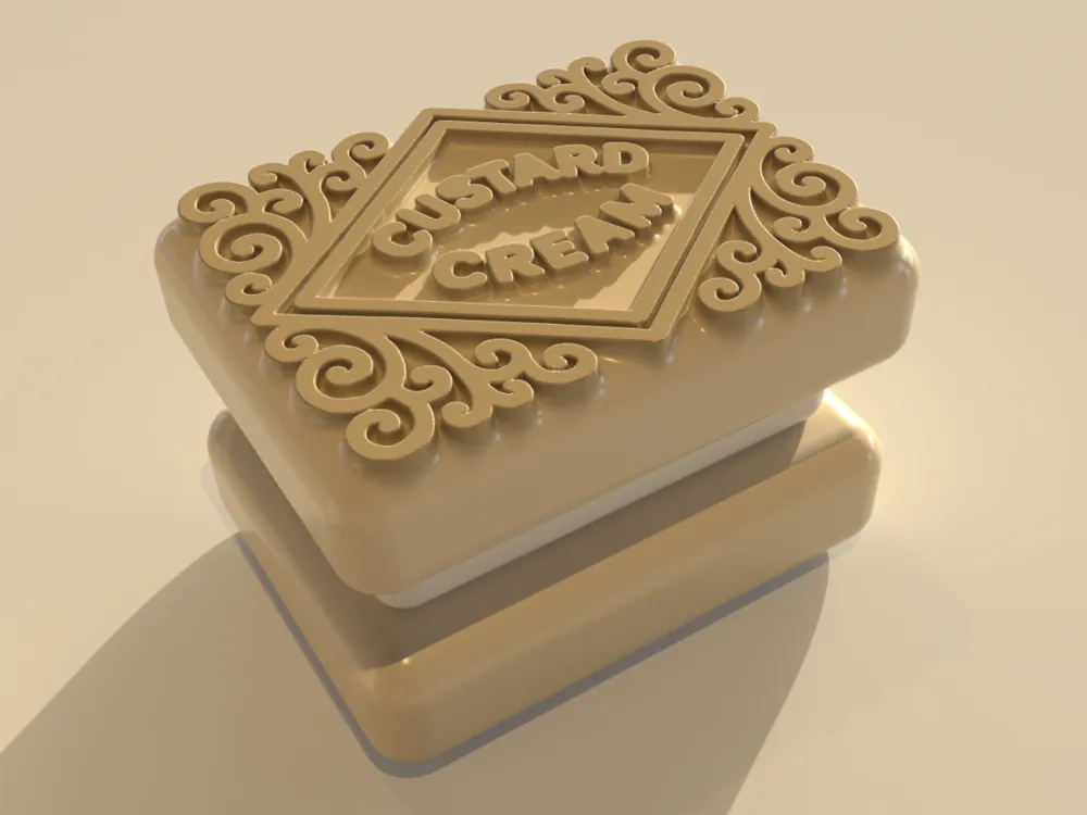 Custard Cream Clicker Keychain by Vanda MakerWorld: Download Free 3D Models
