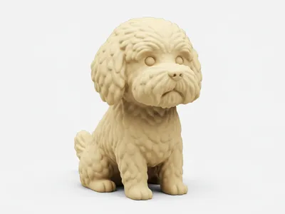 Mini Cute Golden Doodle Figurine - Free 3D Print Model - MakerWorld