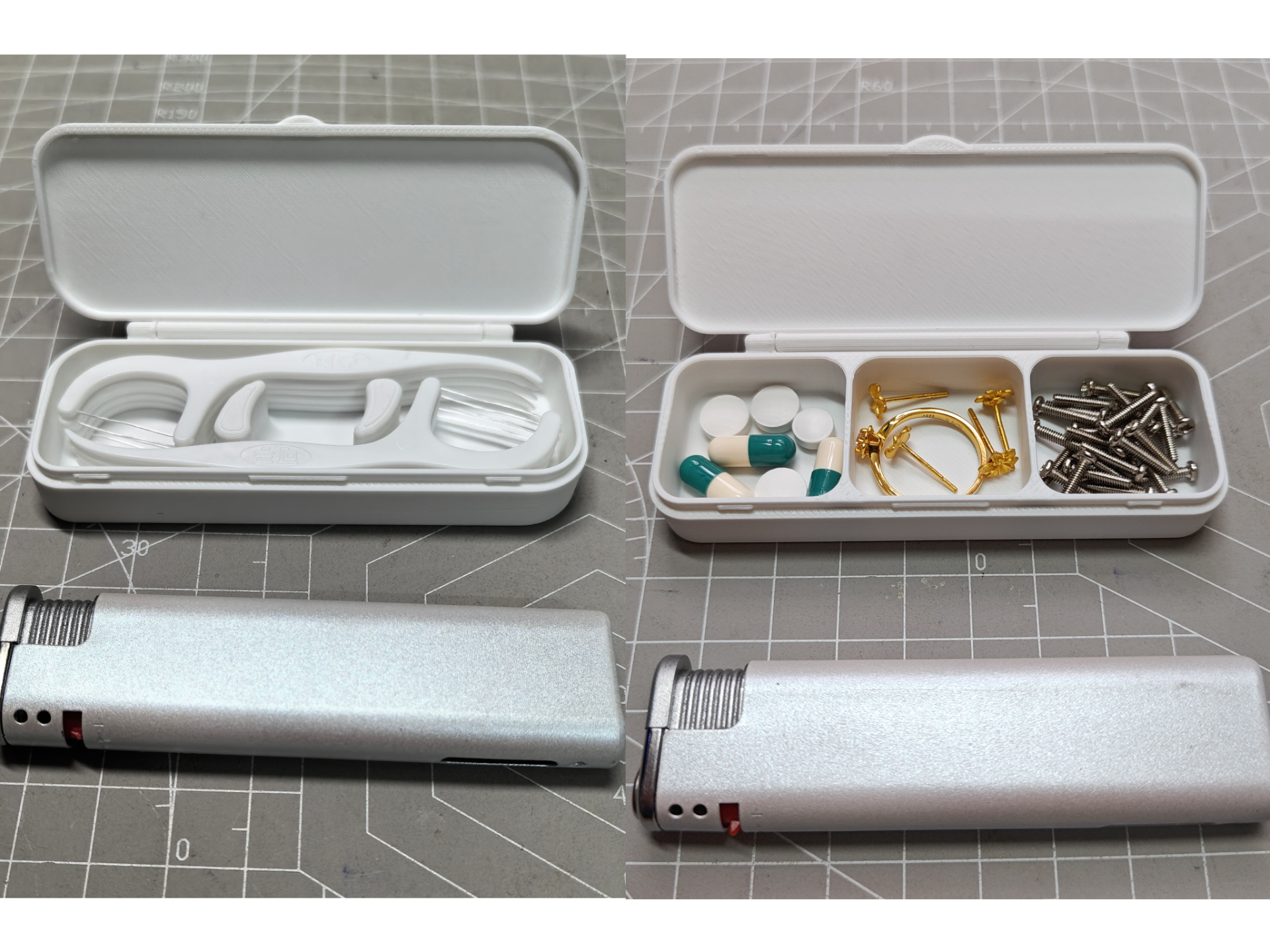 Portable floss case, jewelry box, pill case, component case, screw case ...