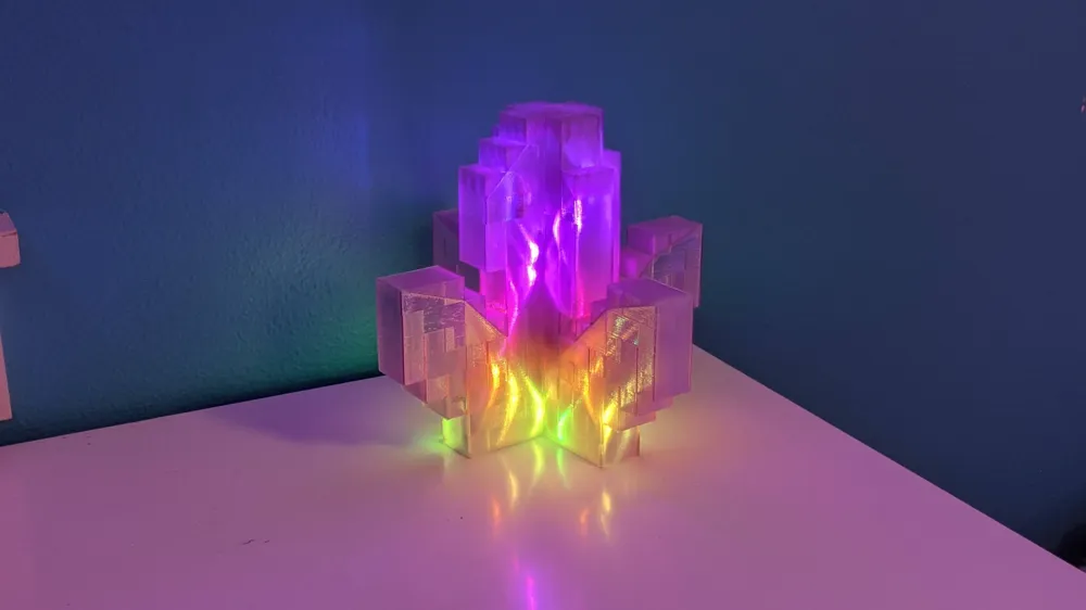 Minecraft Amethyst Crystal Lamp - Free 3D Print Model - MakerWorld
