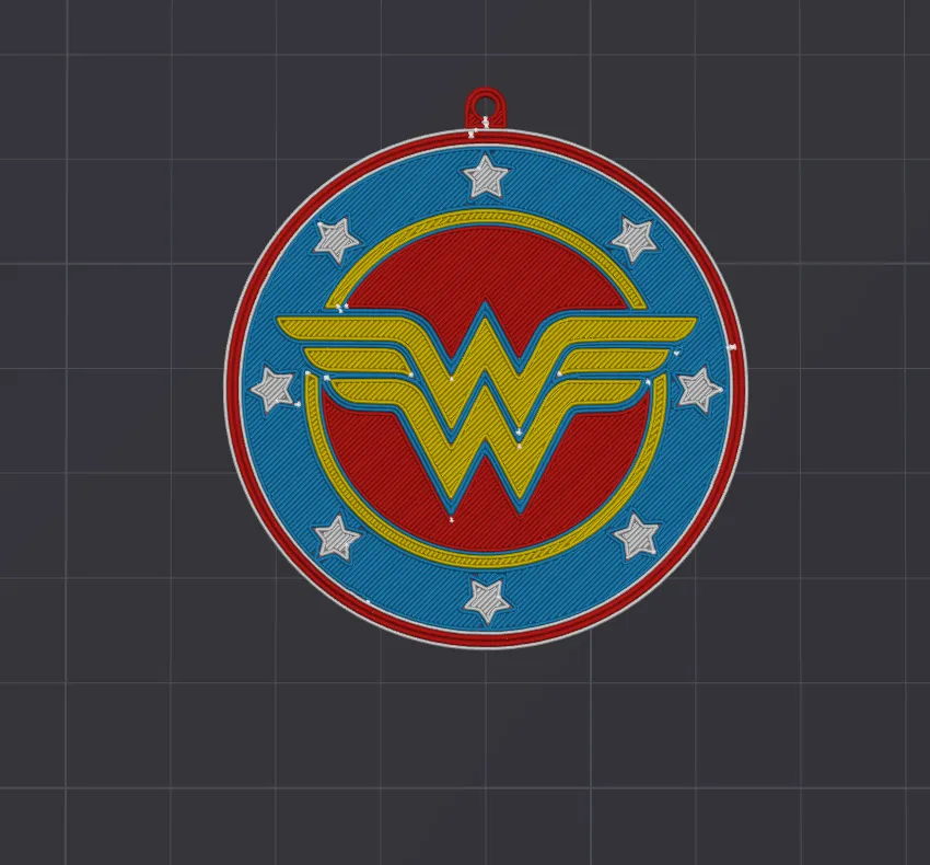 Wonder Woman logo Keychain - Free 3D Print Model - MakerWorld