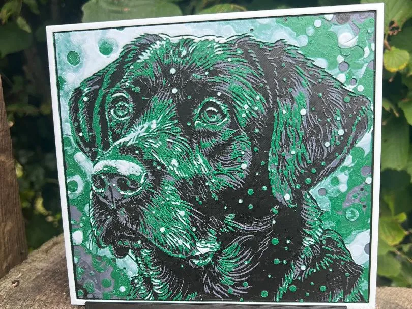 Abstract Labrador head Hueforge wall art. by Leafy - MakerWorld