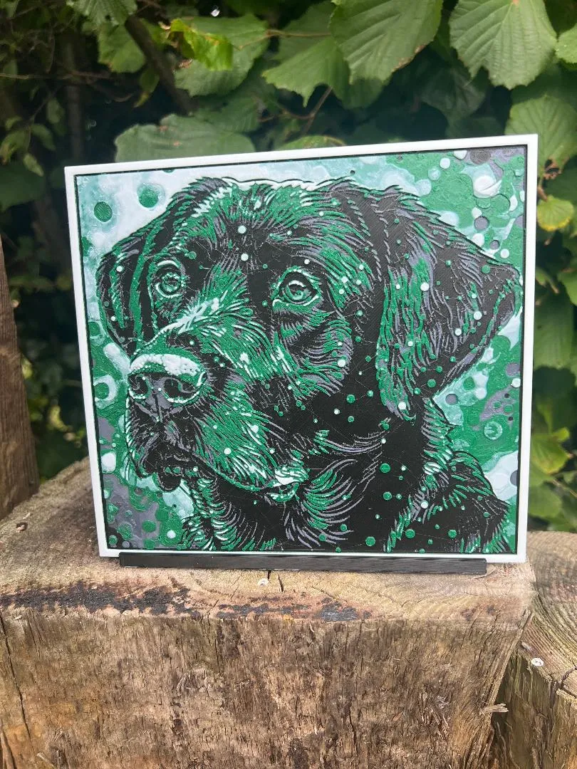 Abstract Labrador head Hueforge wall art. by Leafy - MakerWorld