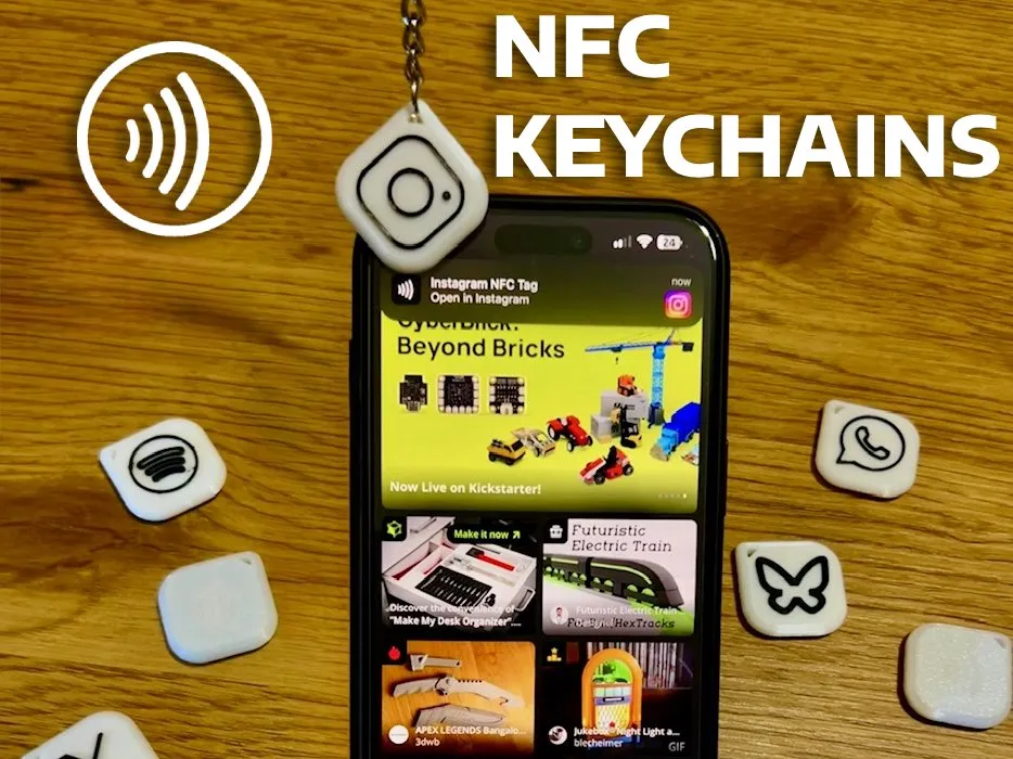 NFC Instagram Keychains Social Media Advertising by SM3YMakerWorld ...