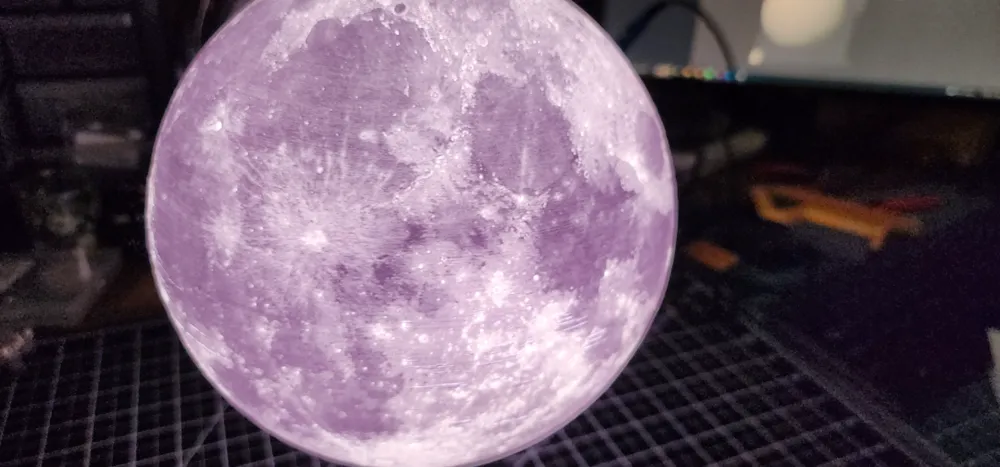 Moon Lithophane Lamp - 8 inch diameter - Free 3D Print Model - MakerWorld