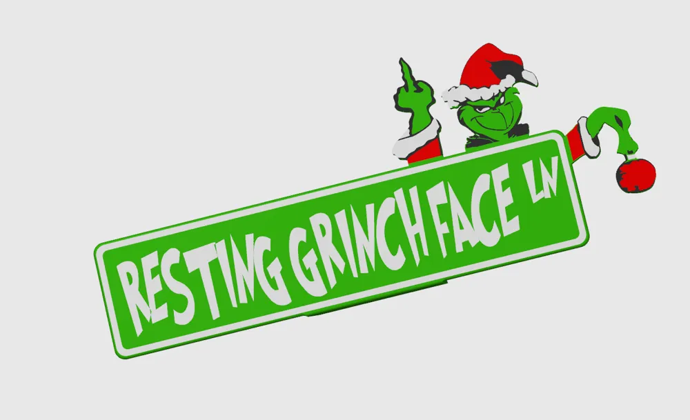 Resting Grinch Face | Desk Top Street Sign w/Base by Society ROAR 3D ...
