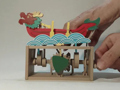 Dragon Boat Mechanical Device - Free 3D Print Model - MakerWorld