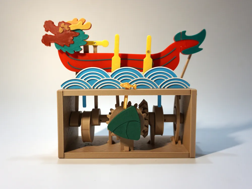 Dragon Boat Mechanical Device - Free 3D Print Model - MakerWorld