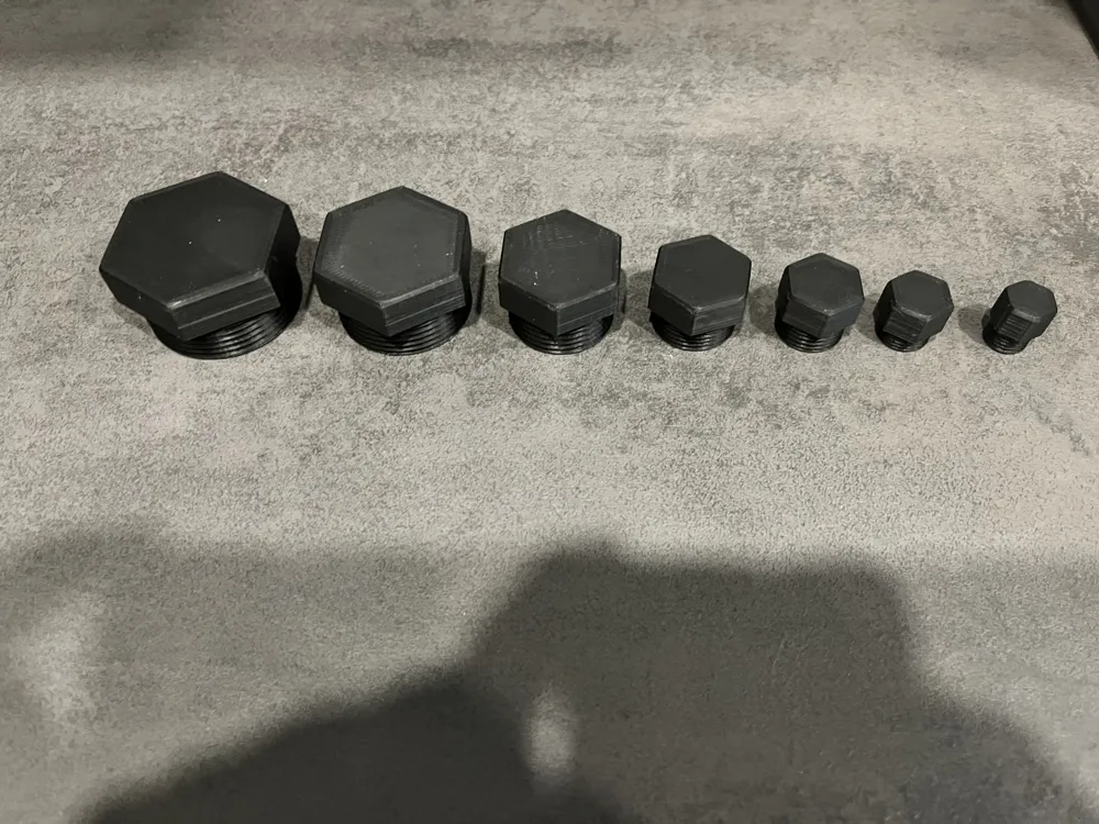 Universal Water Pipe Plugs – G1/8 to G6/4 Sizes by 3d_prototypy ...