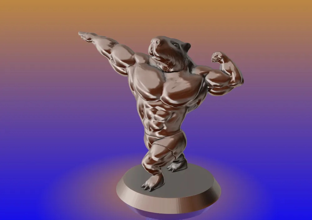 Capibara Musculoso - Chigüire Fuerte por 3DXAV MakerWorld: Descarga Modelos 3D Gratuitos