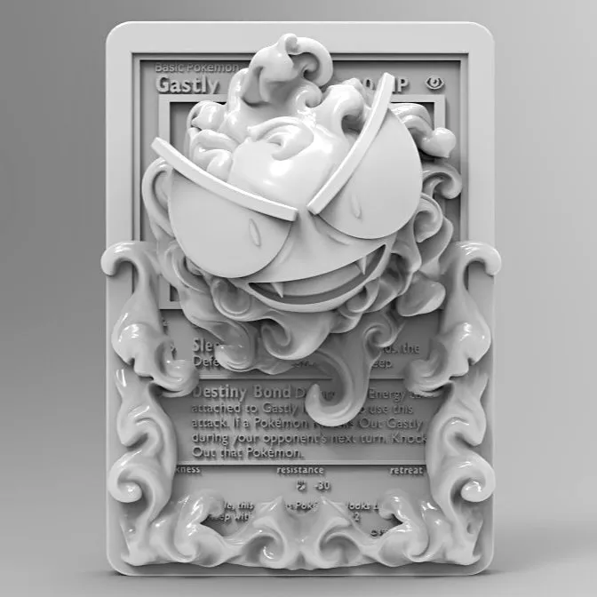 Gastly 3D Printable Pokémon Card; Pokemon TCG by Nostalgic 3D ...