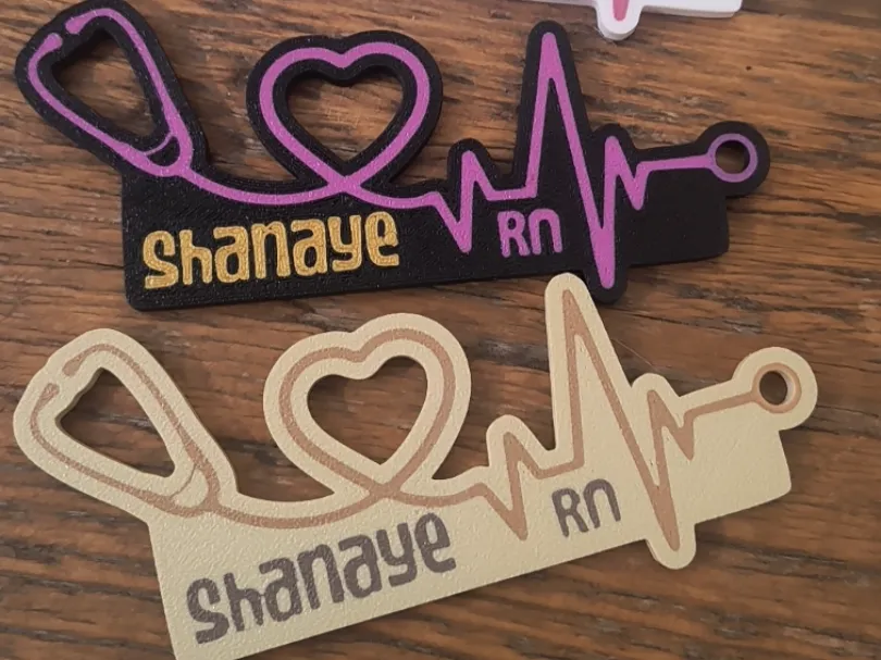 RN heart keychain (customizable text) - Free 3D Print Model - MakerWorld