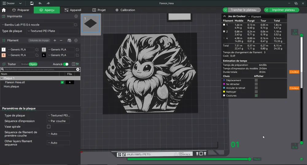 Pokemon Flareon Hueforge Hex Hexagon by Seb3D MakerWorld: Download Free ...