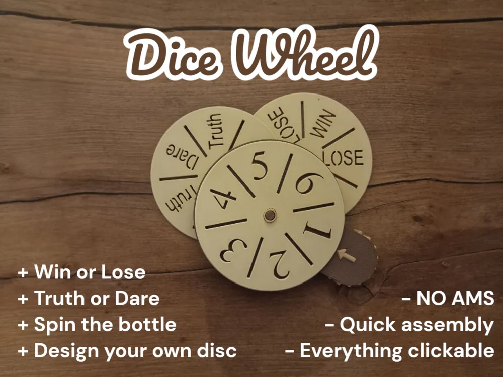Dice Wheel by 3DudesMakerWorld: Download Free 3D Models