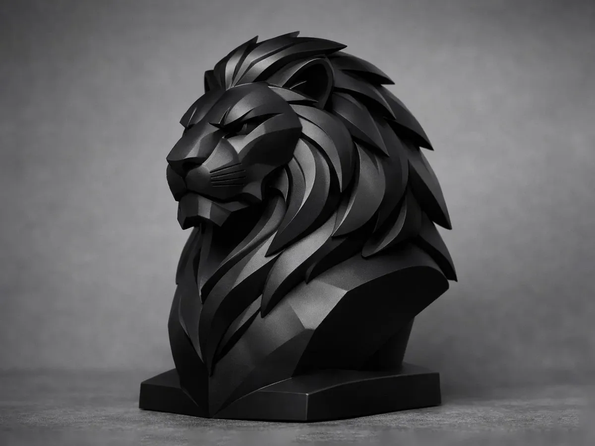 Lion Sculpture - Free 3D Print Model - MakerWorld