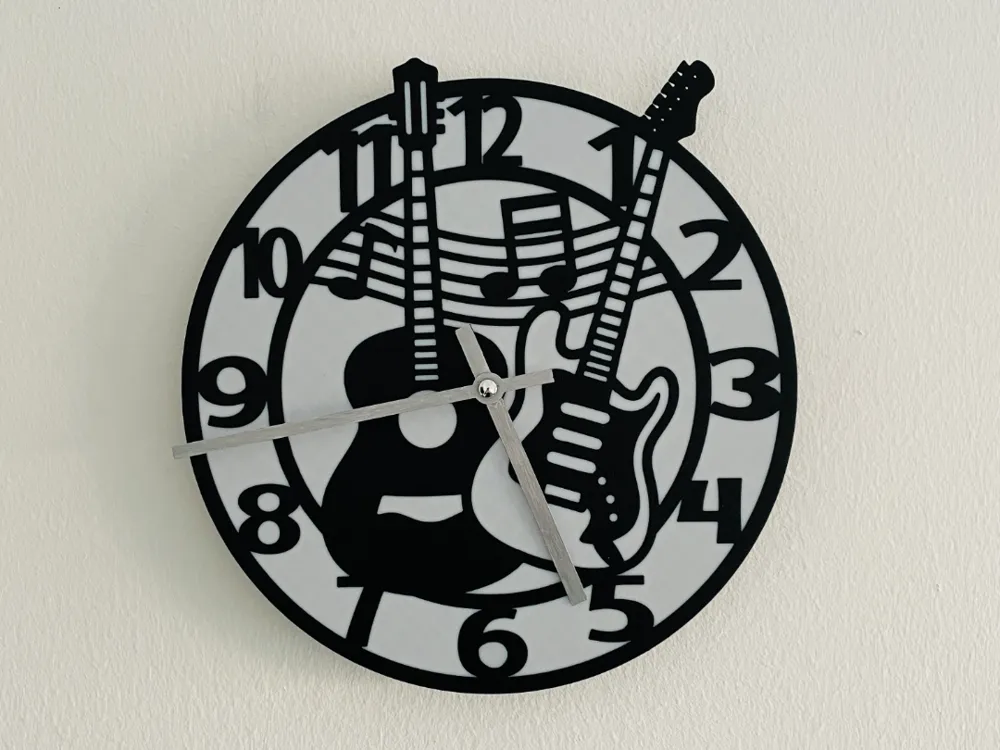 Guitar clock by mbaggerc - MakerWorld