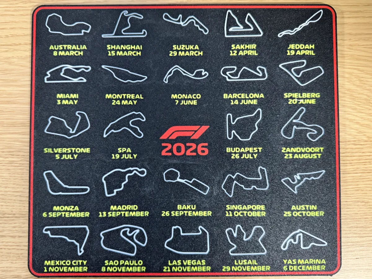 F1 Calendar 2026 - Free 3D Print Model - MakerWorld