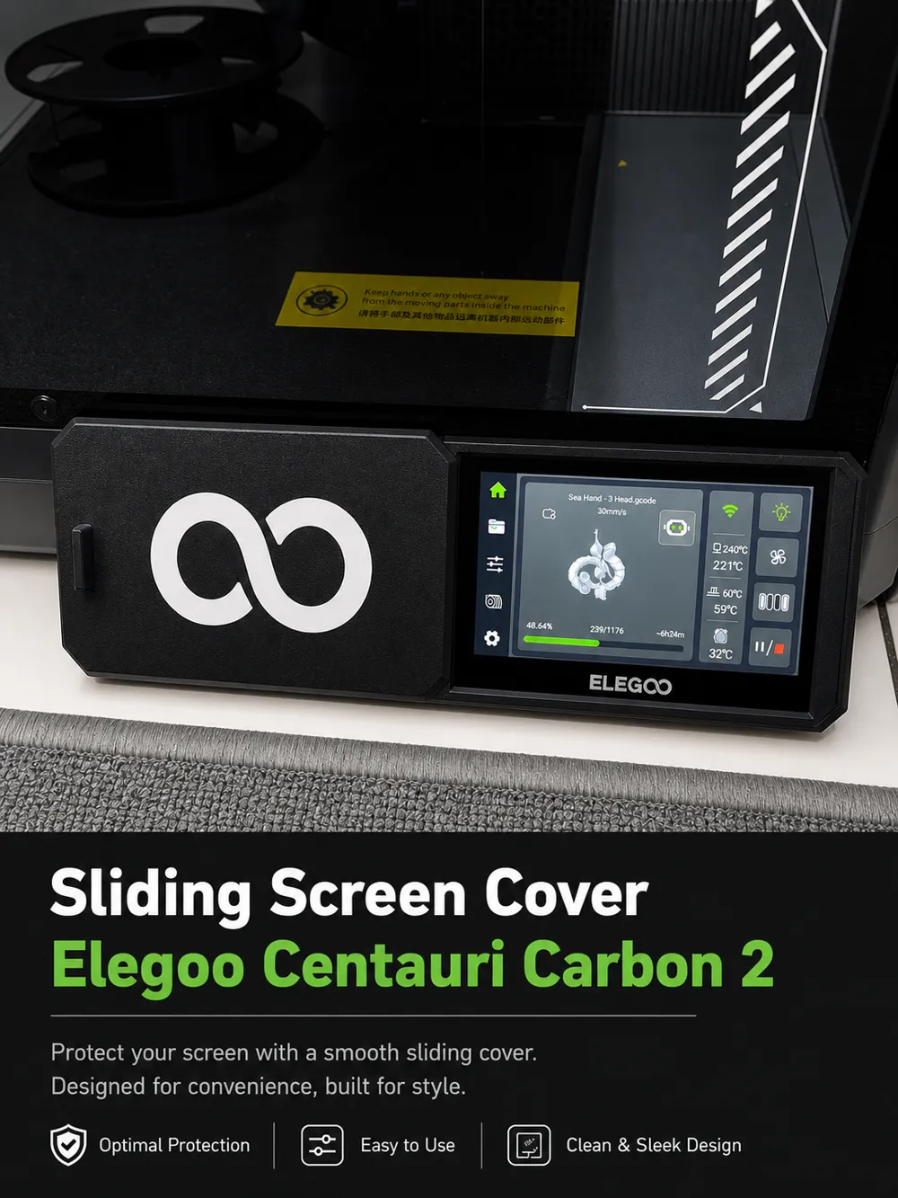 Sliding Screen Cover Centauri Carbon 2 (CC2) - Free 3D Print Model ...