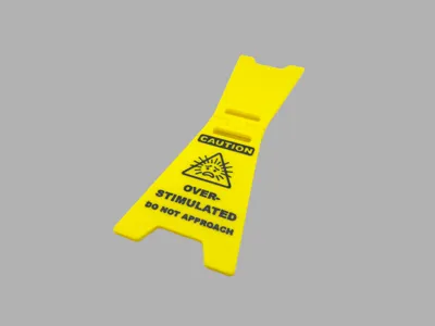 Caution over-stimulated do not approach sign - Free 3D Print Model ...