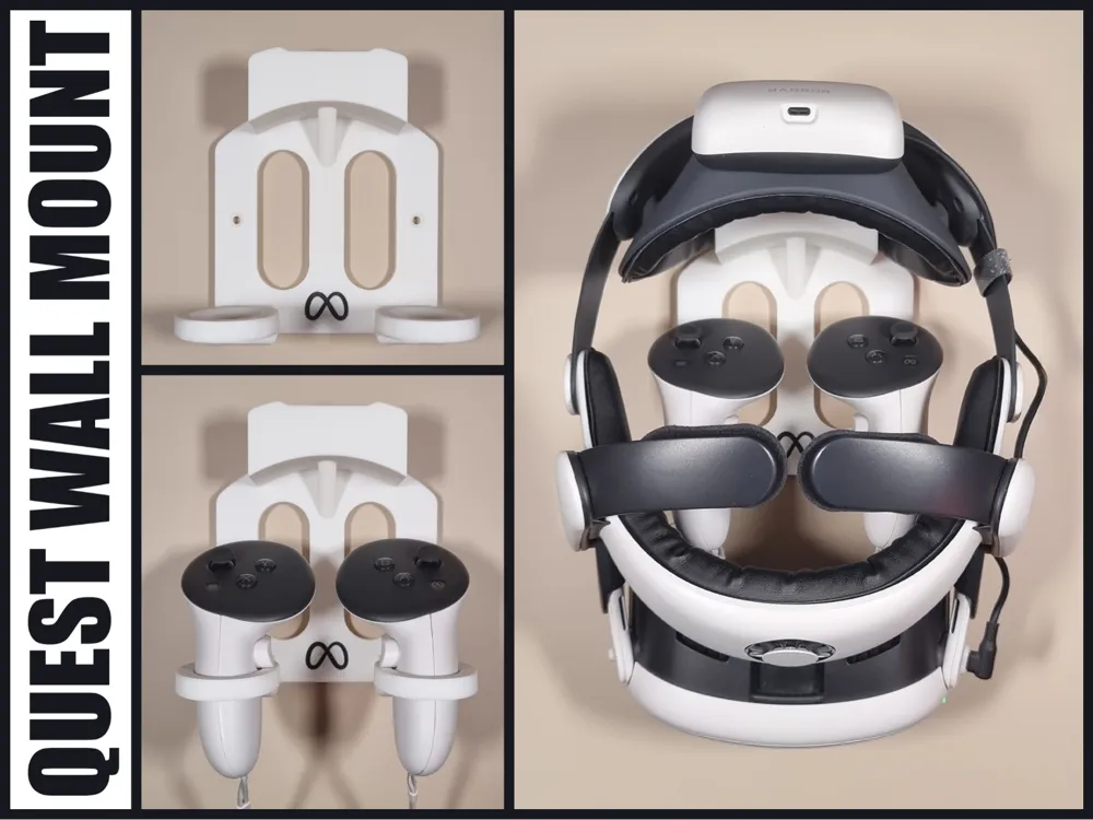 Quest 3 BOBOVR Wall Mount, VR Headset & Controller - Free 3D Print ...