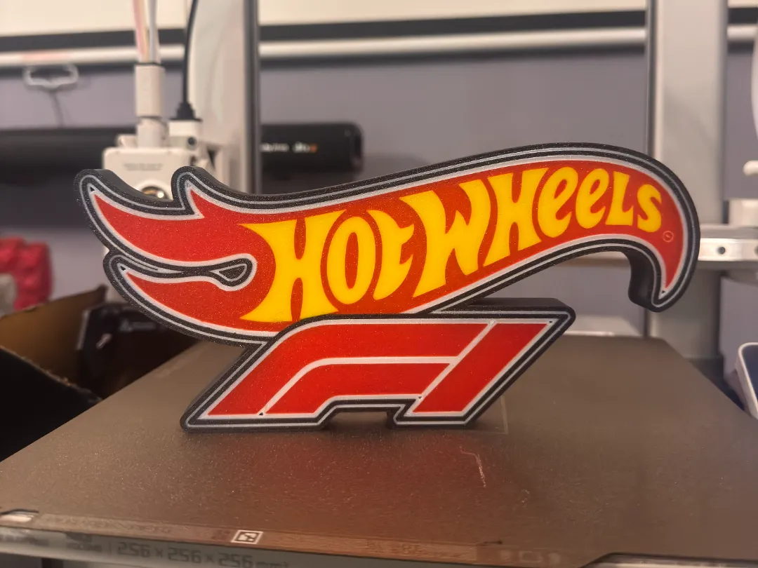 Hot Wheels × F1 Lightbox Logo - Free 3D Print Model - MakerWorld