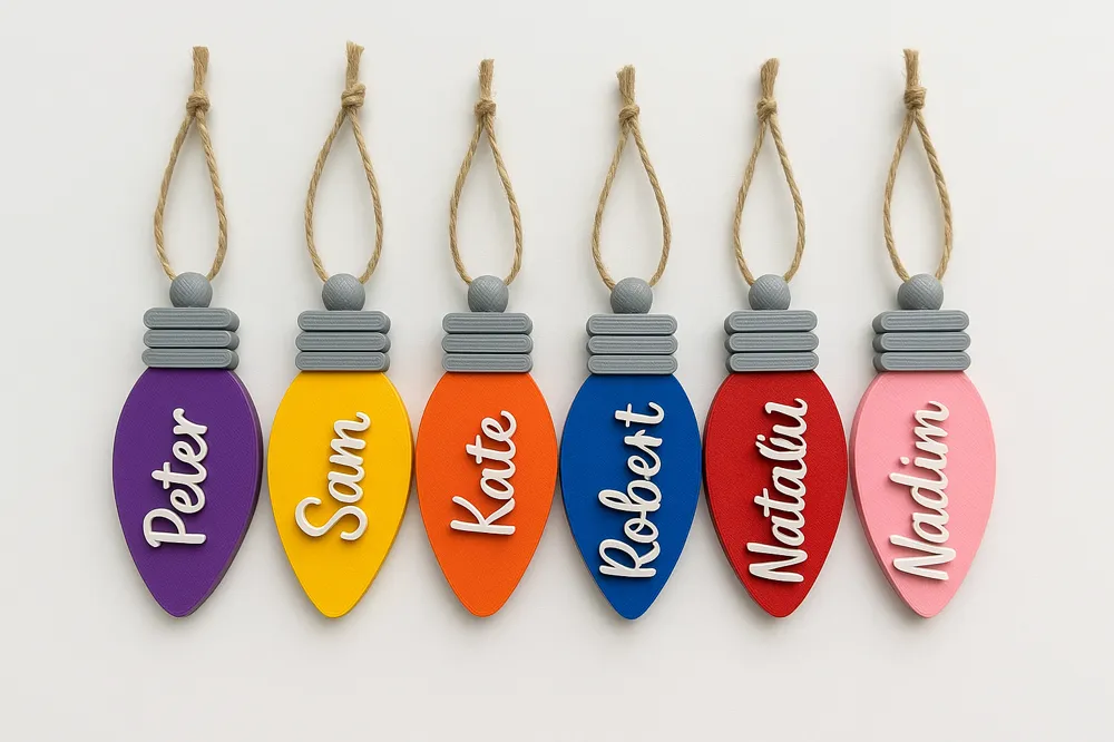 Customizable Christmas Bulb Ornament - Keychain - Free 3D Print Model ...
