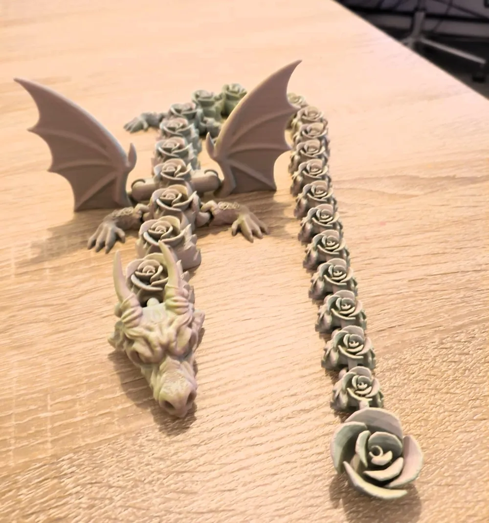 Articulated flexi dragon rose wing - Free 3D Print Model - MakerWorld