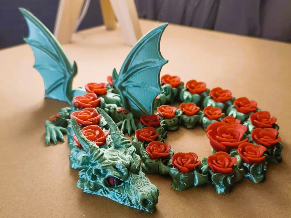 Articulated flexi dragon rose wing - Free 3D Print Model - MakerWorld