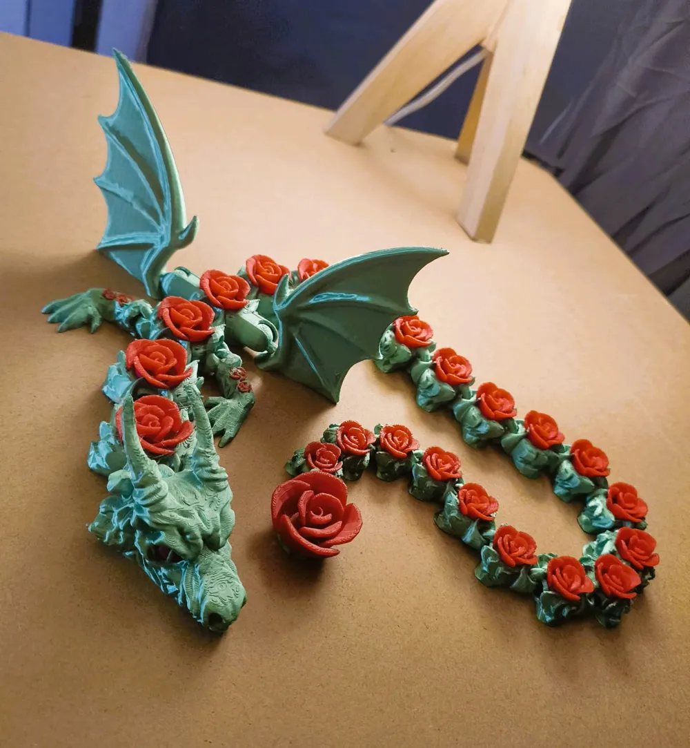 Articulated flexi dragon rose wing - Free 3D Print Model - MakerWorld