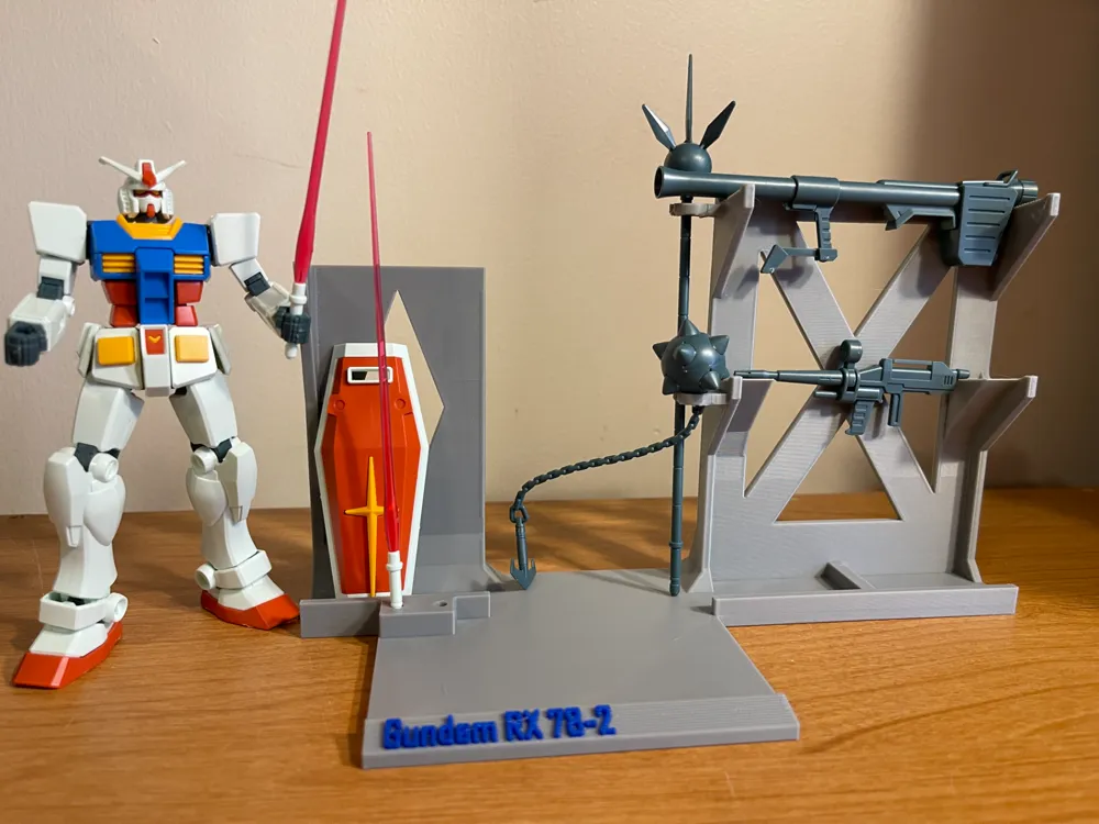 Gundam RX 78-2 Weapon & Display Stand 1/144 scale - Free 3D Print Model ...
