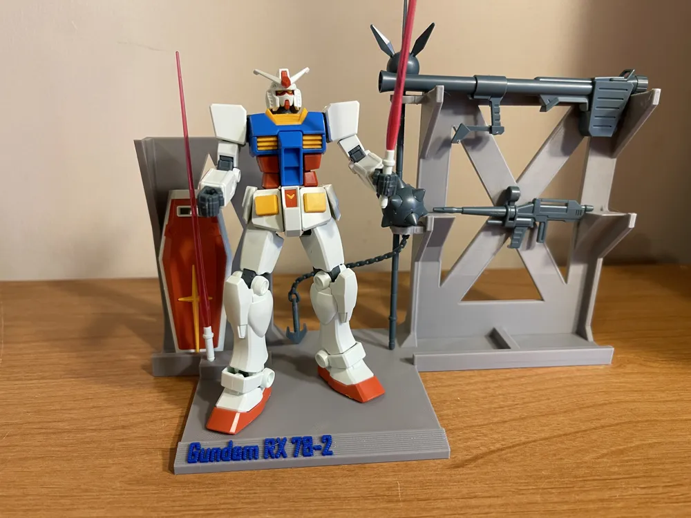Gundam RX 78-2 Weapon & Display Stand 1/144 scale - Free 3D Print Model ...