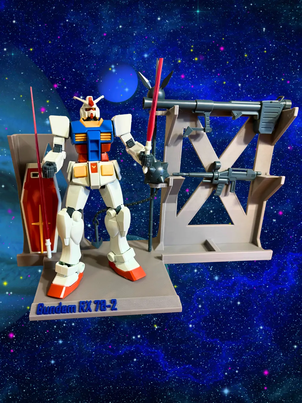 Gundam RX 78-2 Weapon & Display Stand 1/144 scale - Free 3D Print Model ...