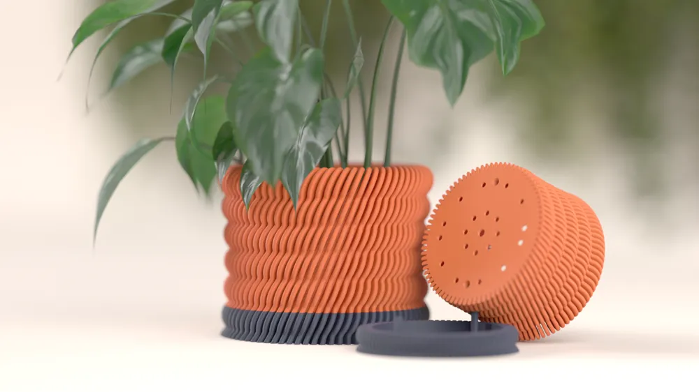 Aesthetic Plant Pot. Modern planter with drip tray - Free 3D Print ...