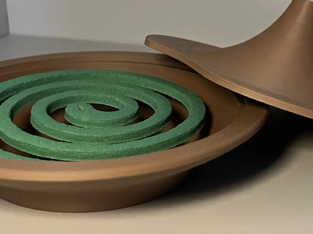 Volcano-Mosquito Coil Burner Integrated Ash Tray - Free 3D Print Model ...