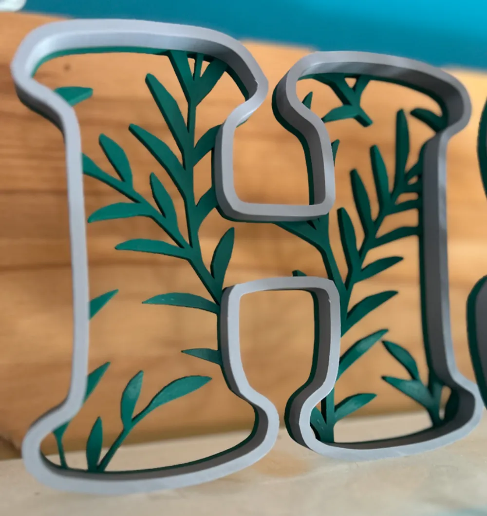 Initial (H) with leaf decoration by Nomis_207 - MakerWorld