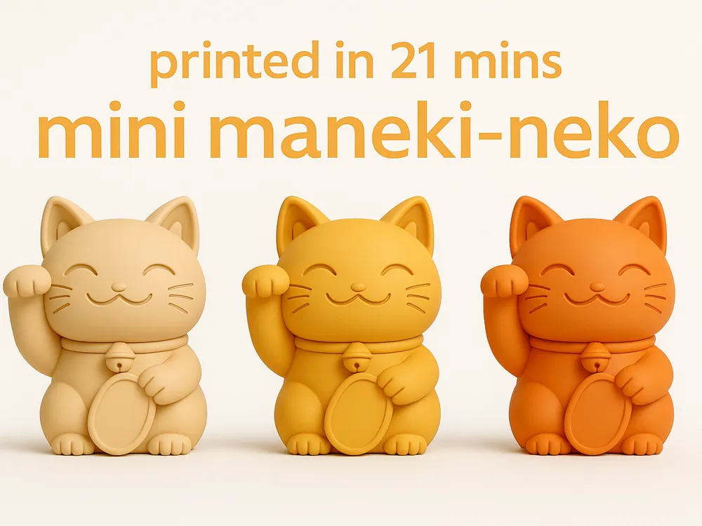 Mini Maneki-Neko – Lucky Cat Charm (21 min print) - Free 3D Print Model ...
