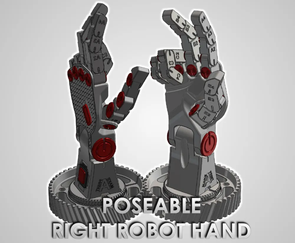 Poseable Robot Hand (Right Hand) (PLA) by Make-A-Print246 - MakerWorld