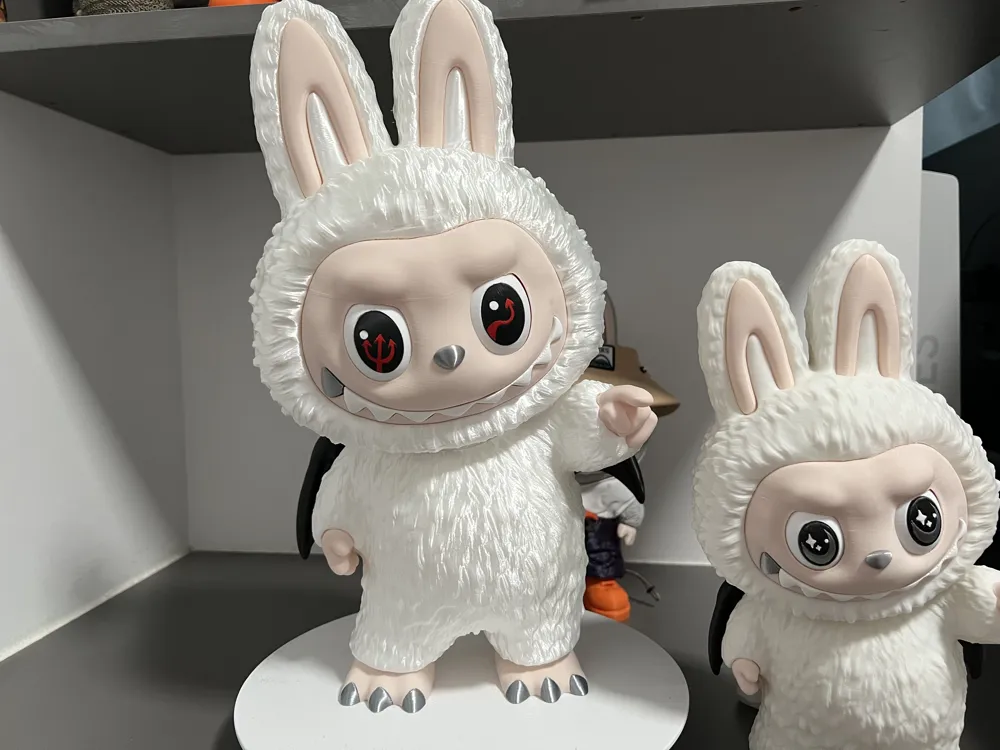 大天使-拉布布labubu（三形态可旋转眼球、可活动翅膀）超大娃系列-双版本38CM-28CM 来自 lengfeng MakerWorld ...