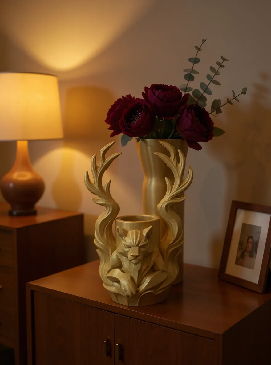 Guardian of the Flame wolf vase by VASEE MakerWorld: Download Free 3D ...