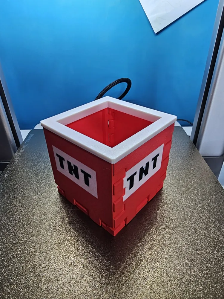 Minecraft TNT pen holder by Shuren MakerWorld: Download Free 3D Models