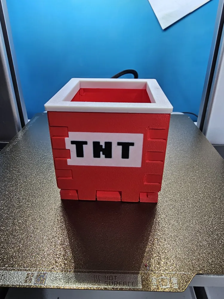 Minecraft TNT pen holder by Shuren MakerWorld: Download Free 3D Models