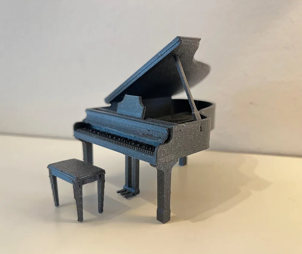 Grand Piano Kit Card (1:24) with chair - Free 3D Print Model - MakerWorld