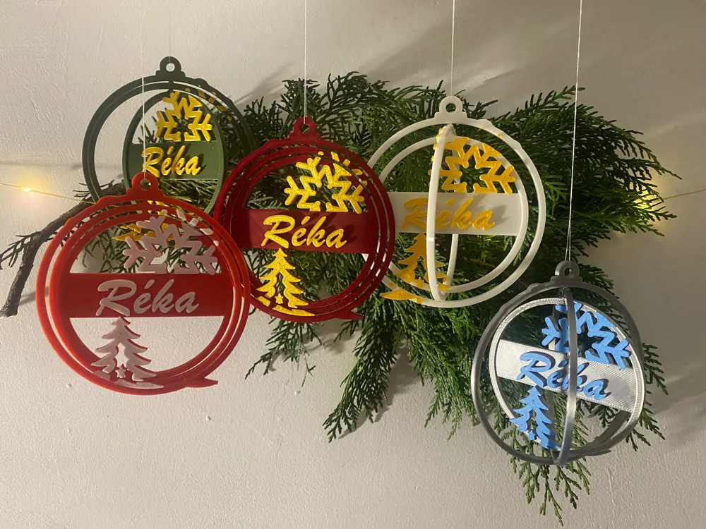 Personalized rotating name tags for Christmas tree - Free 3D Print ...