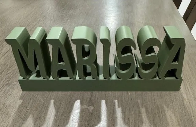 Marissa name plate - Free 3D Print Model - MakerWorld