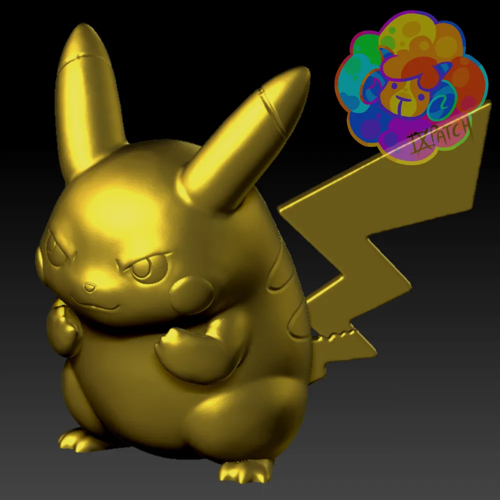 Retro Pikachu - Pokémon Yellow Version Artwork by IXPatch - MakerWorld