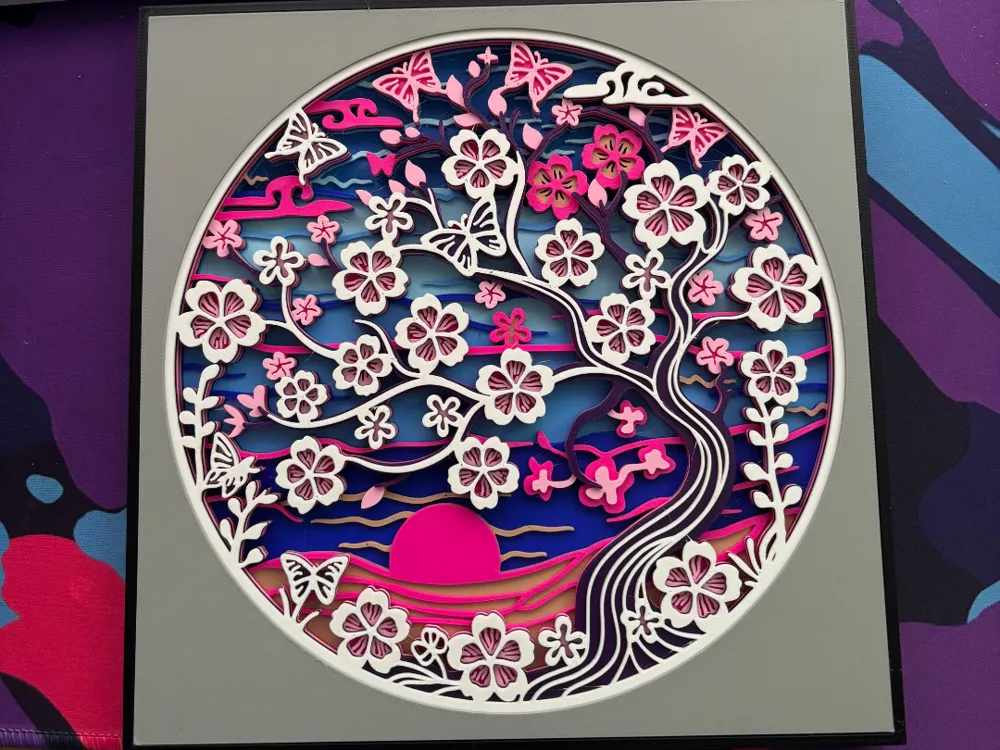 Cherry Blossom (Sakura Tree) Layer Art by RoMakes3D - MakerWorld