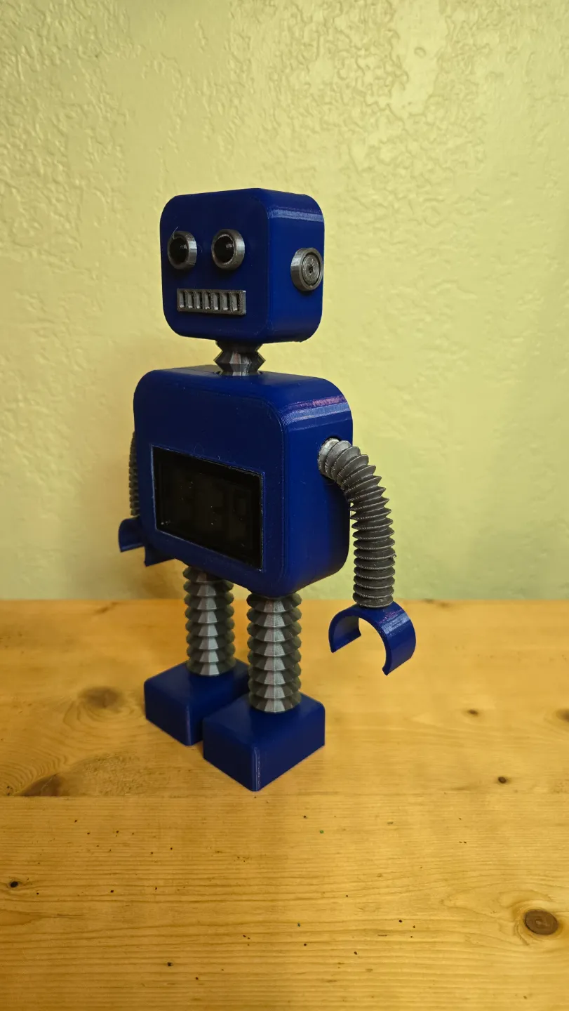 Vintage Robot Digital Clock by robrmg - MakerWorld