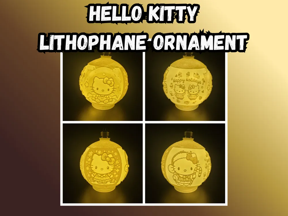 Hello Kitty Lithophane Christmas Ornament - Free 3D Print Model ...